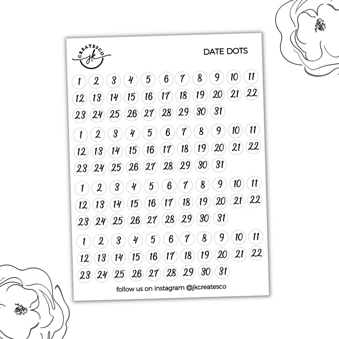 Date Dots || Foiled Stickers - Etsy