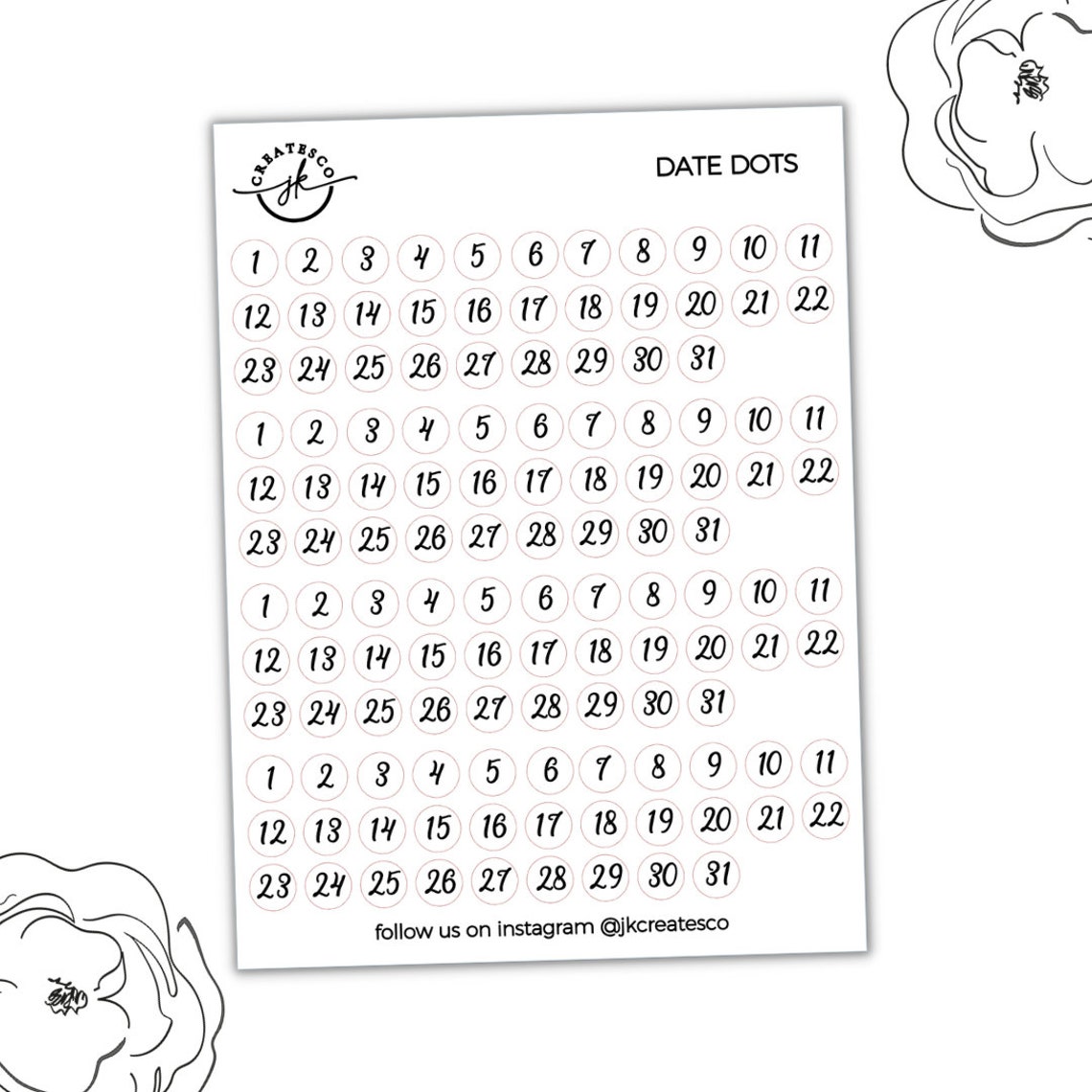 Date Dots || Foiled Stickers - Etsy