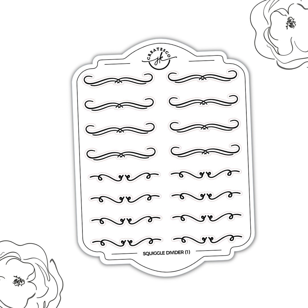 Squiggle Divider 1 Foiled Stickers - Etsy
