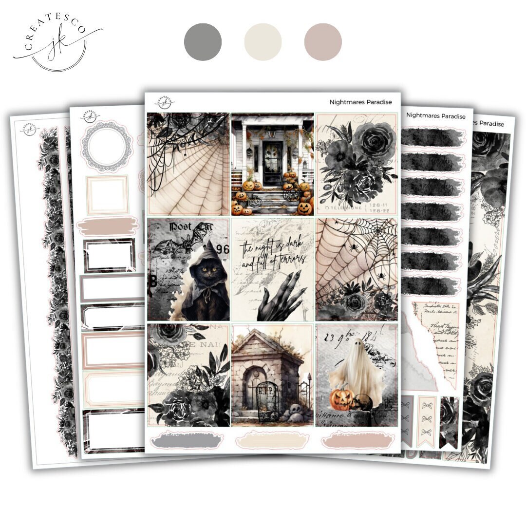 Vertical Weekly Kit Nightmares Paradise Silver Foil - Etsy