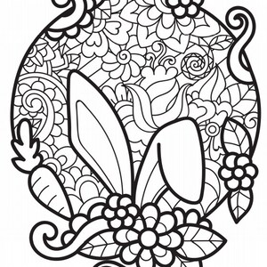 70 Easter Egg & Bunny Rabbit Mandala Digital Colouring Pages - Etsy Canada
