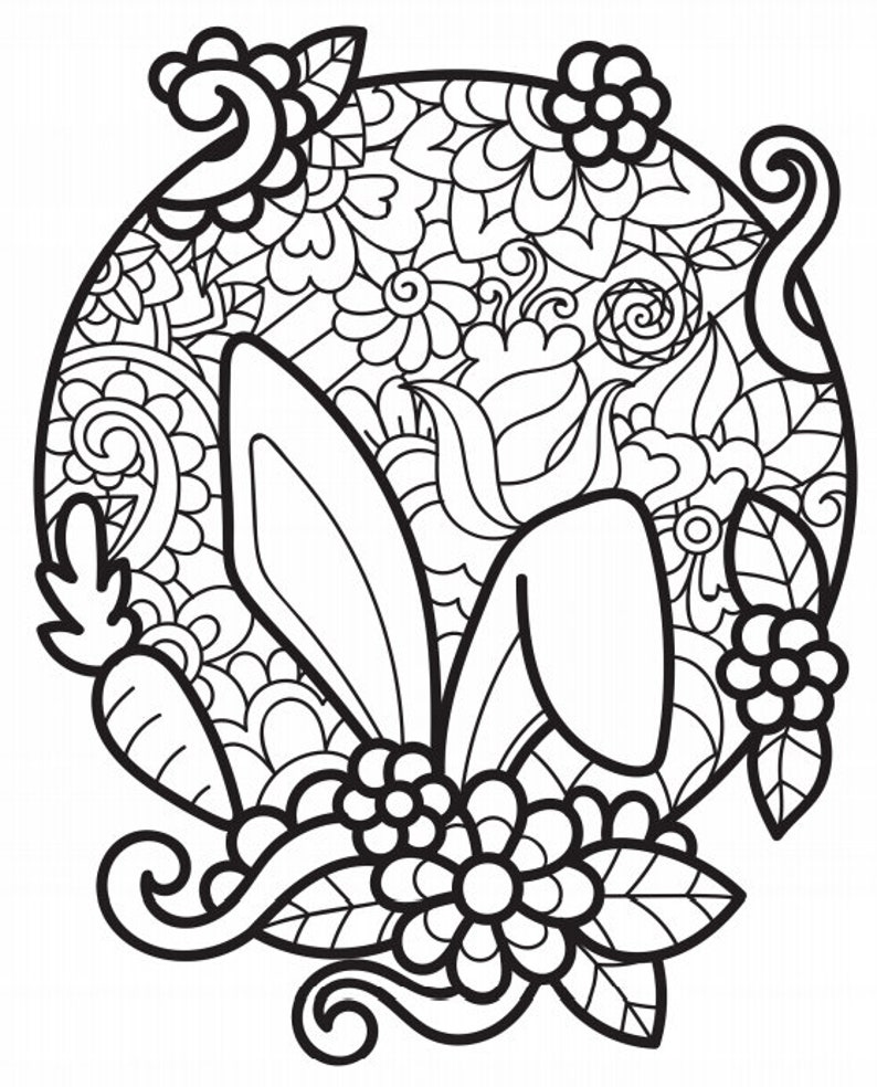 70 Easter Egg & Bunny Rabbit Mandala Digital Colouring Pages - Etsy Canada