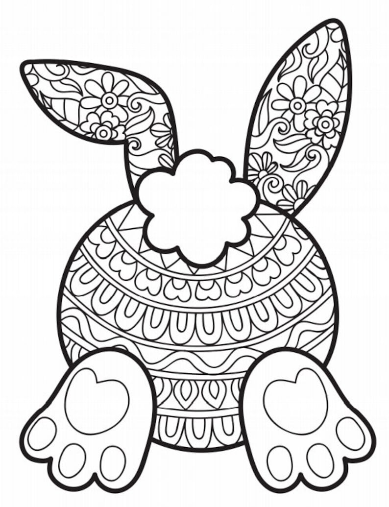 70 Easter Egg & Bunny Rabbit Mandala Digital Colouring Pages - Etsy Canada