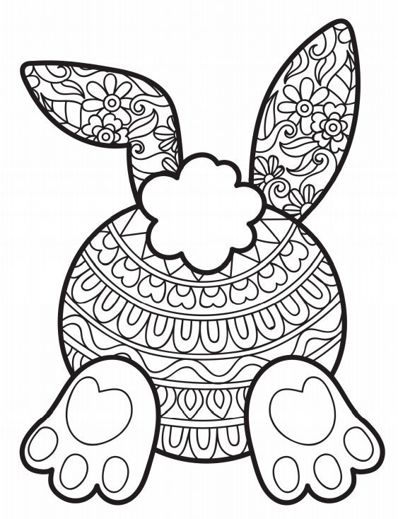 70 Easter Egg & Bunny Rabbit Mandala Digital Colouring Pages - Etsy Canada