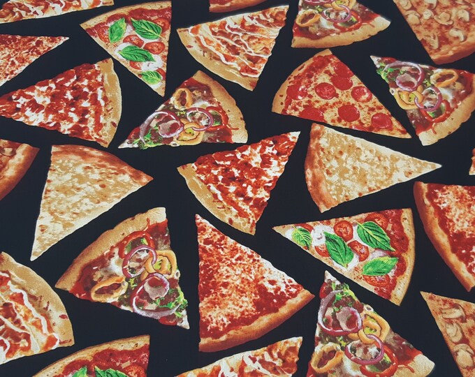Pizza Fabric Timeless Treasures Foodie Pizza Slices Pizza | Etsy