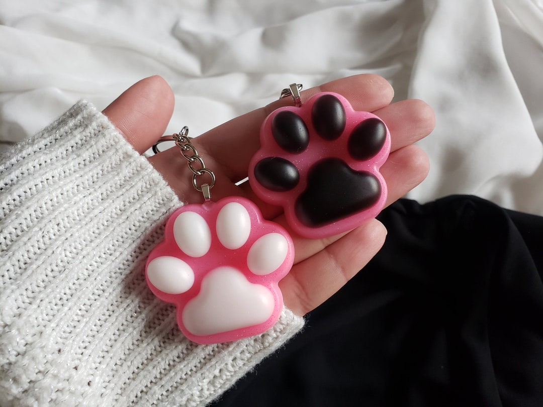 Pink Paw Keychain Paw Print Keychain Sparkly Paw Print - Etsy UK