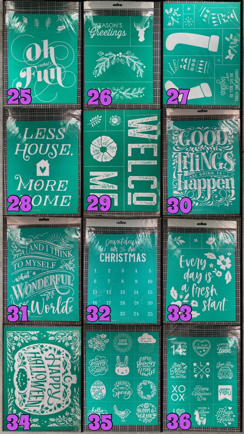 Chalk Couture Chalk Transfer Stencils - Size B (8-1/2x11) - RETIRED ...