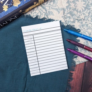 Library Card Notepad, Gift Idea, Reader Gift, Reader Notepad, Library ...