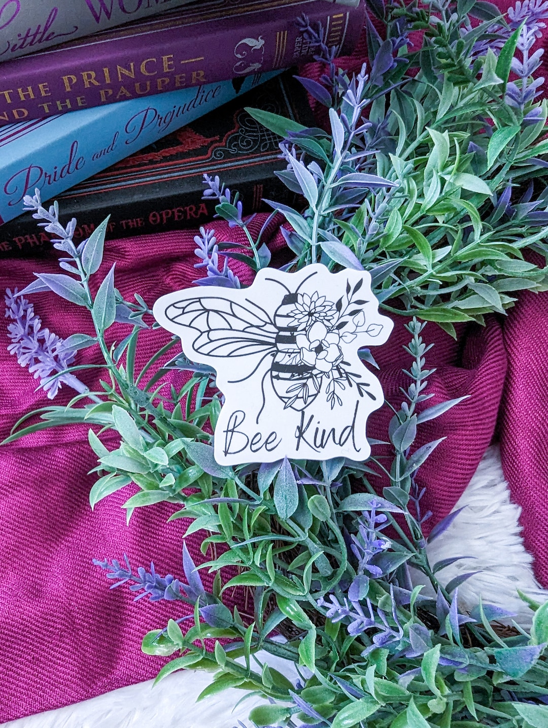 Bee Kind Sticker, Gift Idea, Reader Gift, Planner Sticker, Journal ...