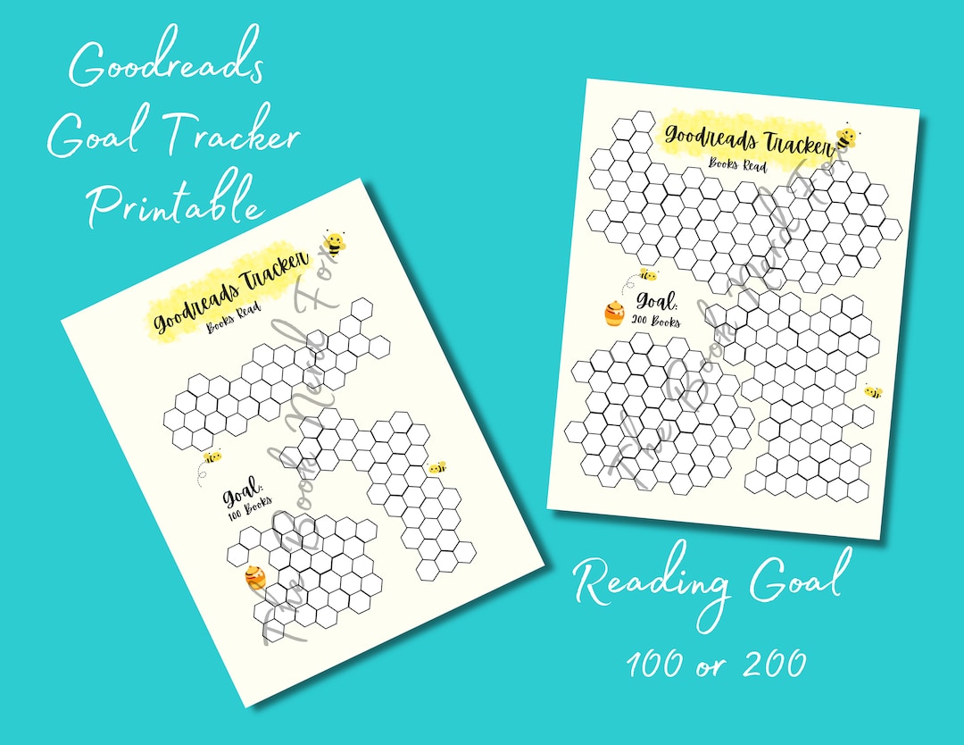 Bee Themed Goodreads Goal Tracker Printable, Reading Planner, Reading ...