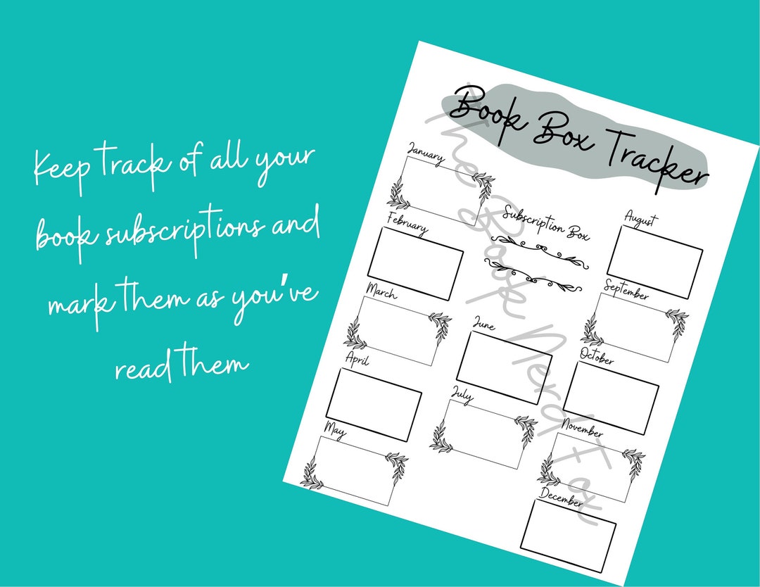 Book Box Tracker Digital Printable, Reading Planner Page, Reading ...