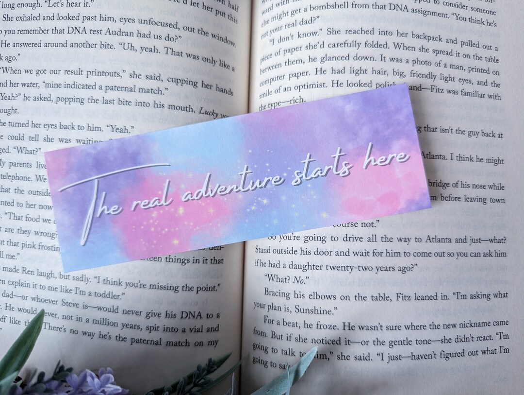 The Real Adventure Starts Here Bookmark, Colorful Bookmark, Reading ...