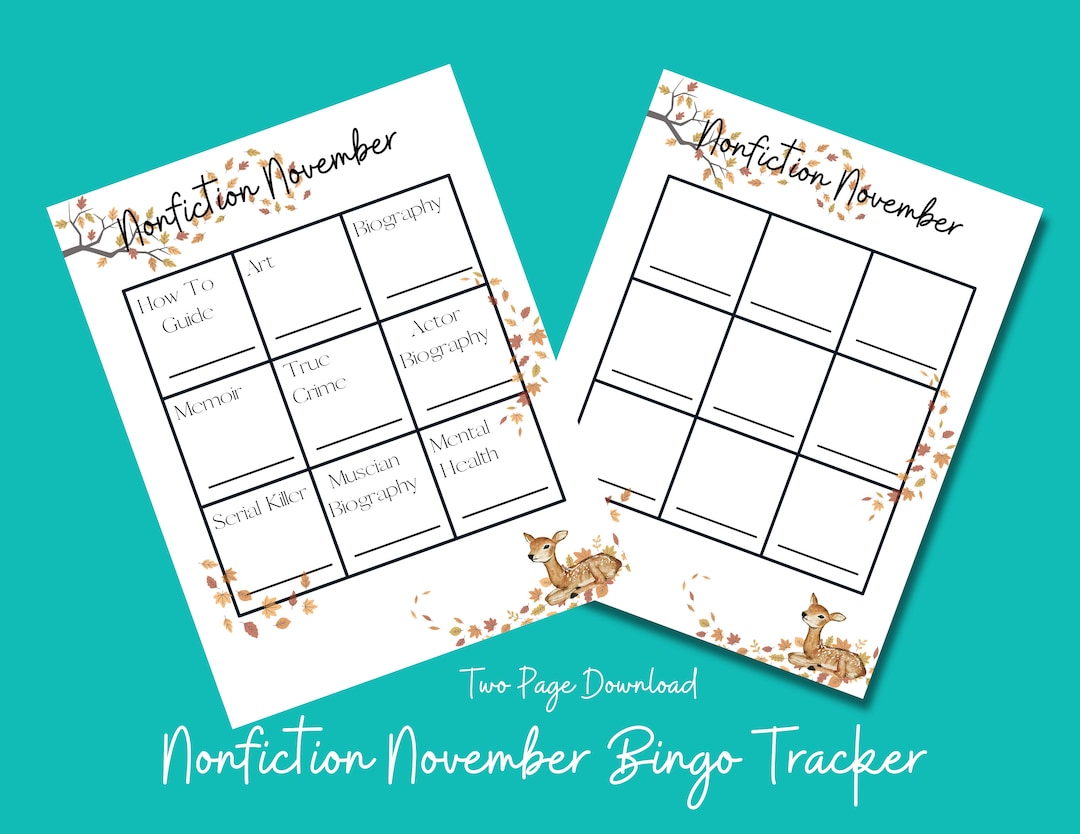 Nonfiction November Tracker Printable, Reading Planner Page, Reading ...