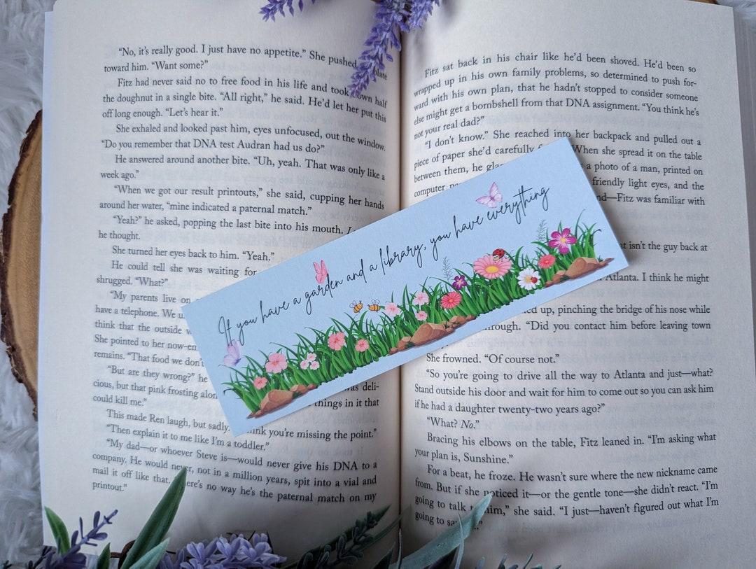 Garden and a Library Bookmark, Floral Bookmark, Reading Accessories ...