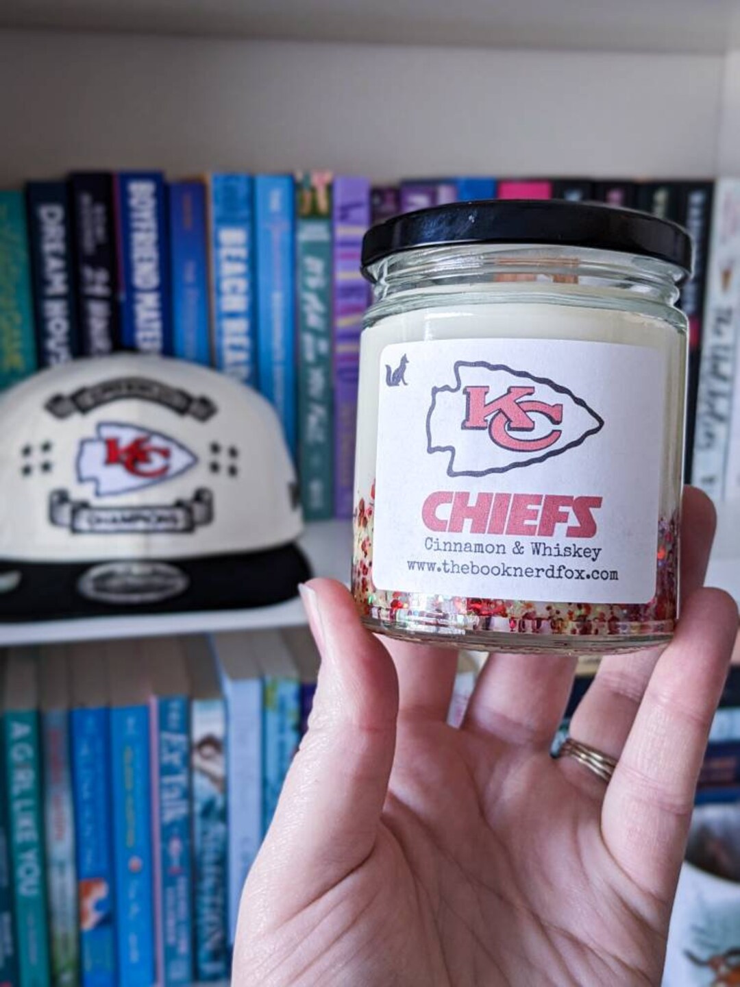 Kansas City Chiefs Soy Wax Candle, Cinnamon & Whiskey Scented Candle ...