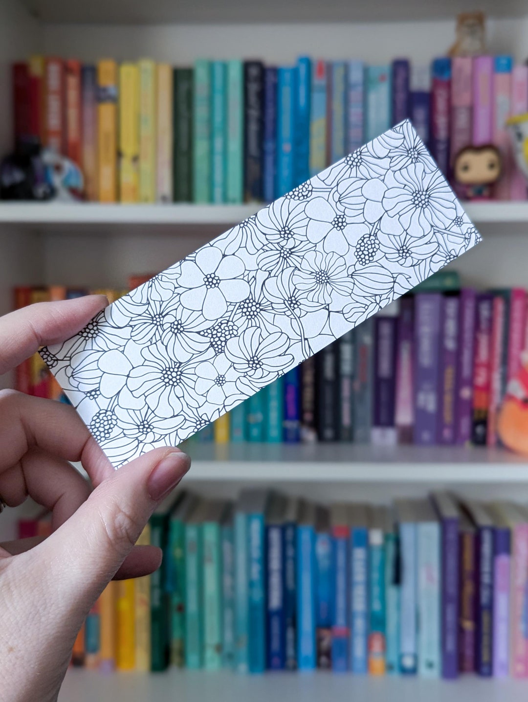 Black and White Floral Bookmark, Coloring Bookmark, Kid Bookmark ...