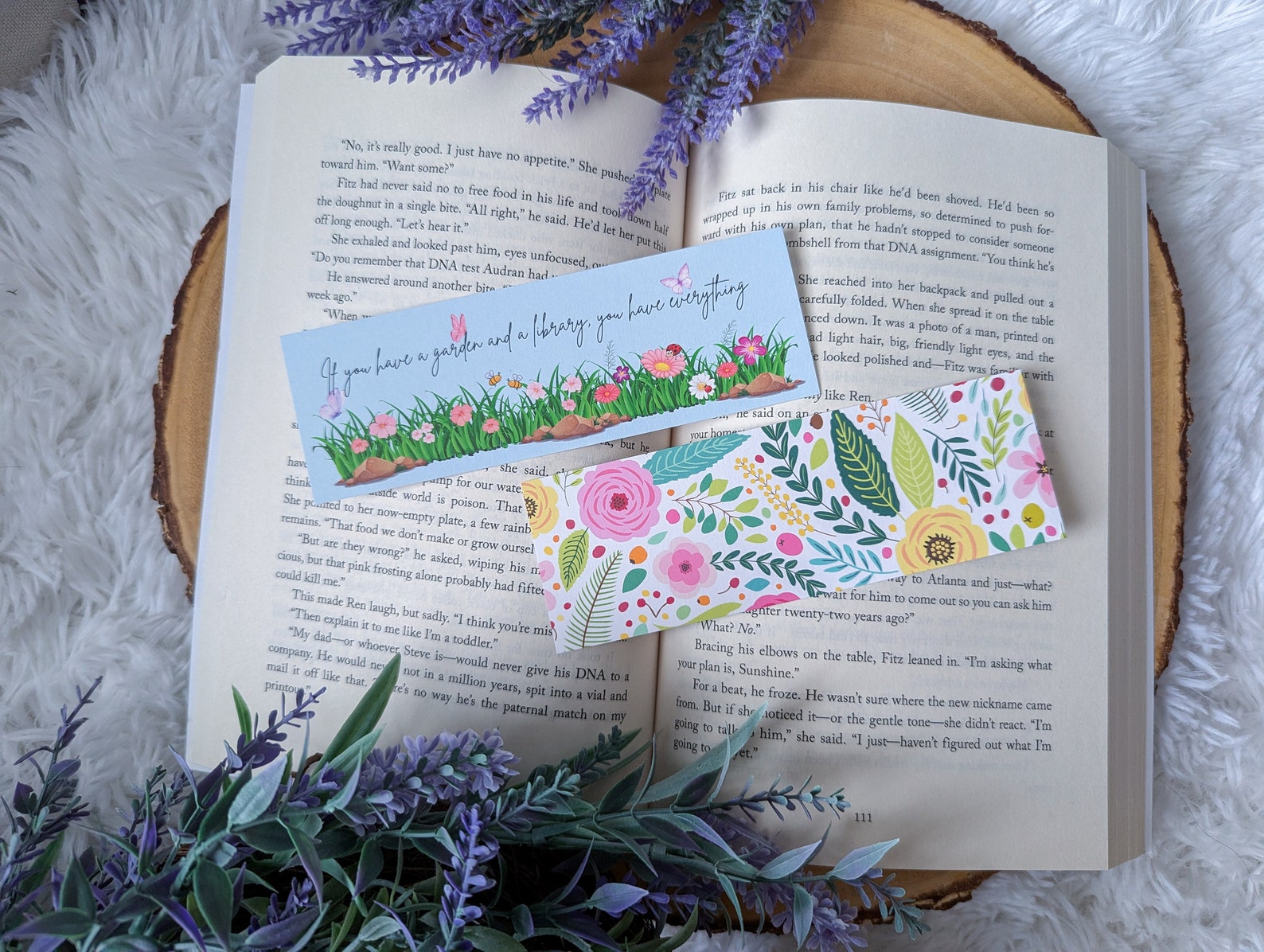 Garden and a Library Bookmark, Floral Bookmark, Reading Accessories ...