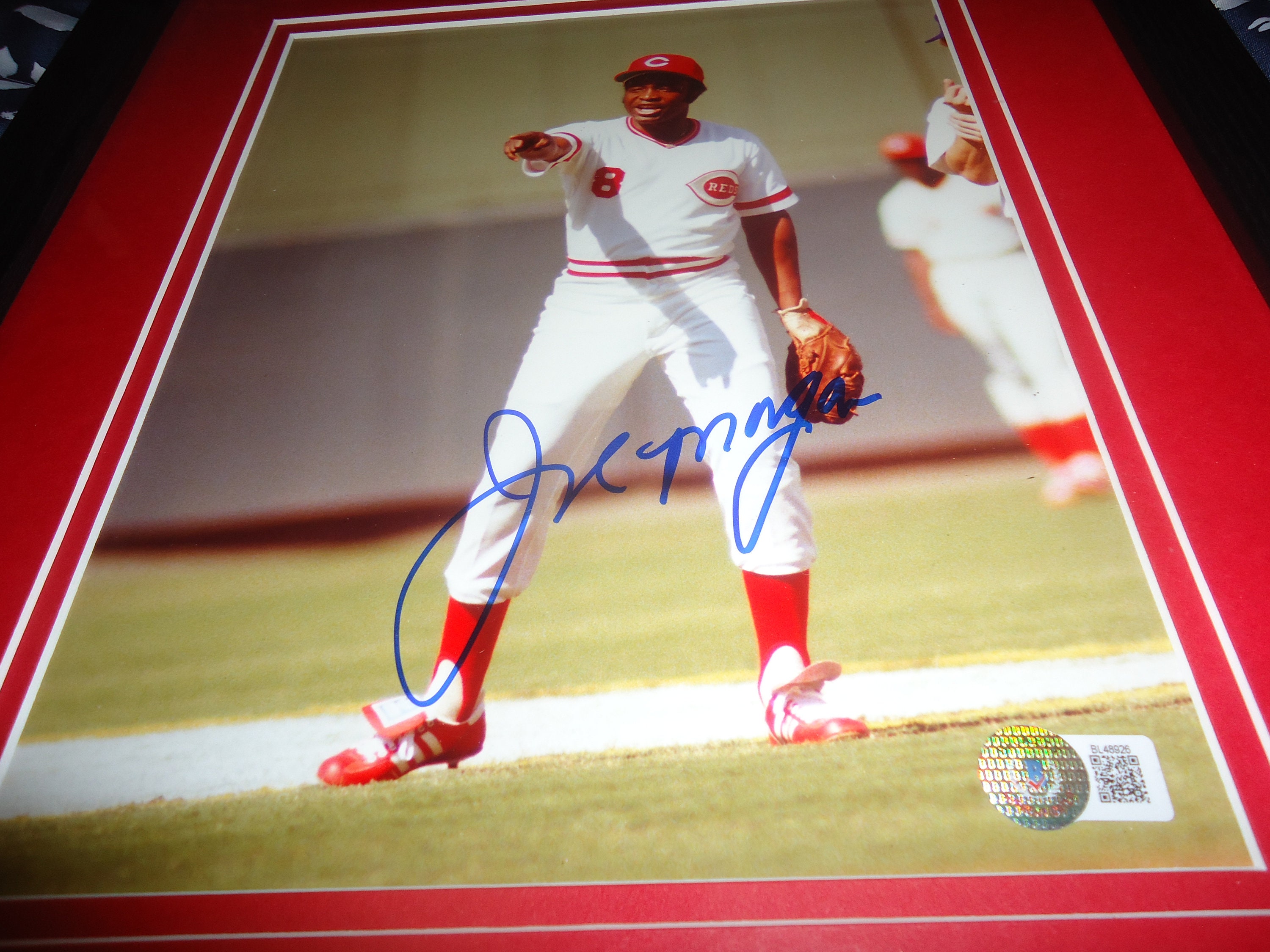 Joe Morgan Autographed 8x10 Photo Framed & Matted Cincinnati Reds Hall ...