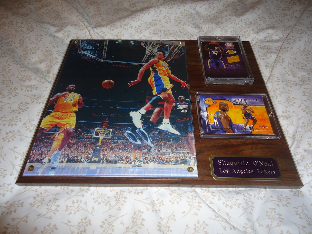 Shaquille O'neal Plaque With Game Used Jersey Card Los Angeles Lakers ...