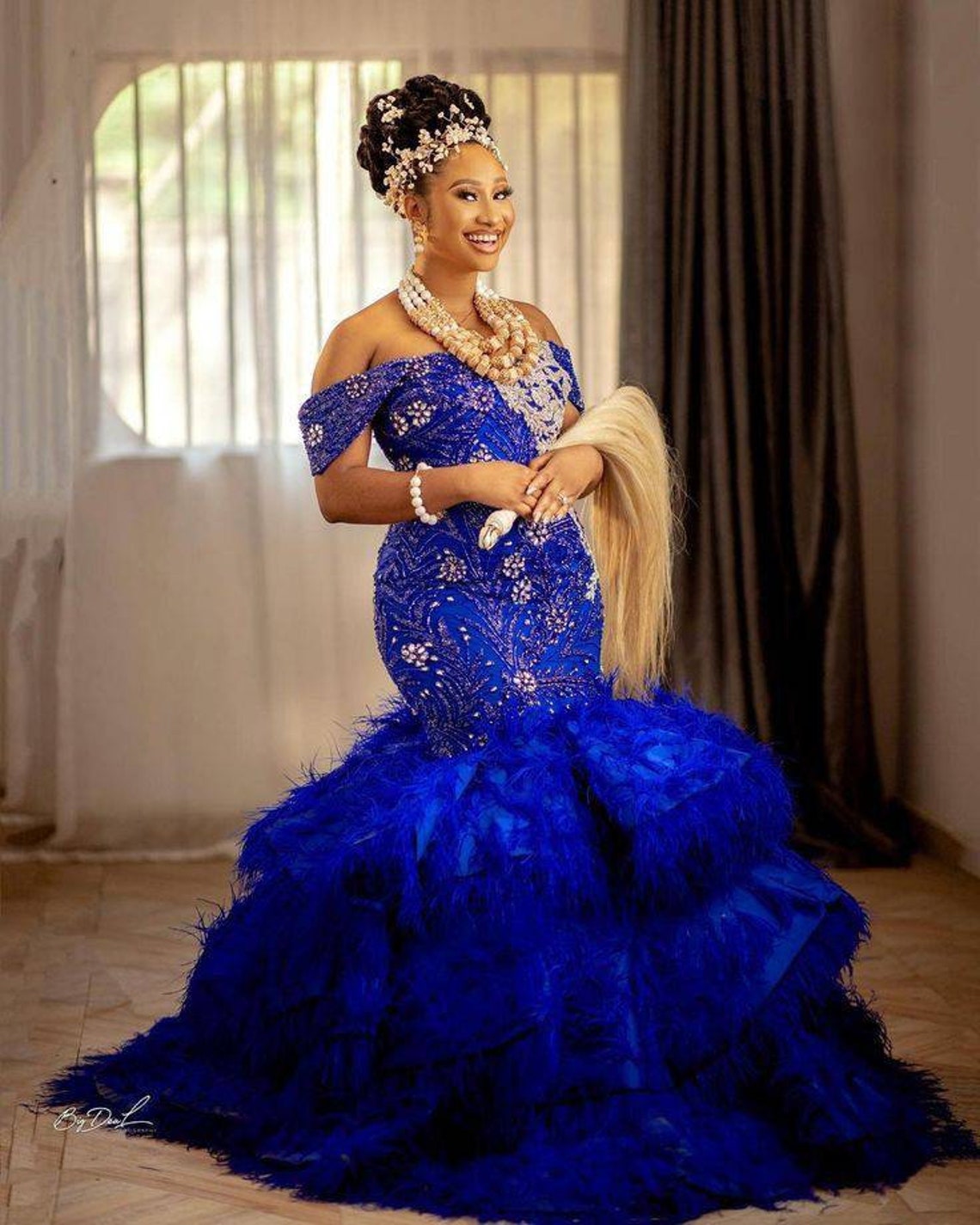 Blue Prom Embellished Dress, Engagement Dress - Etsy