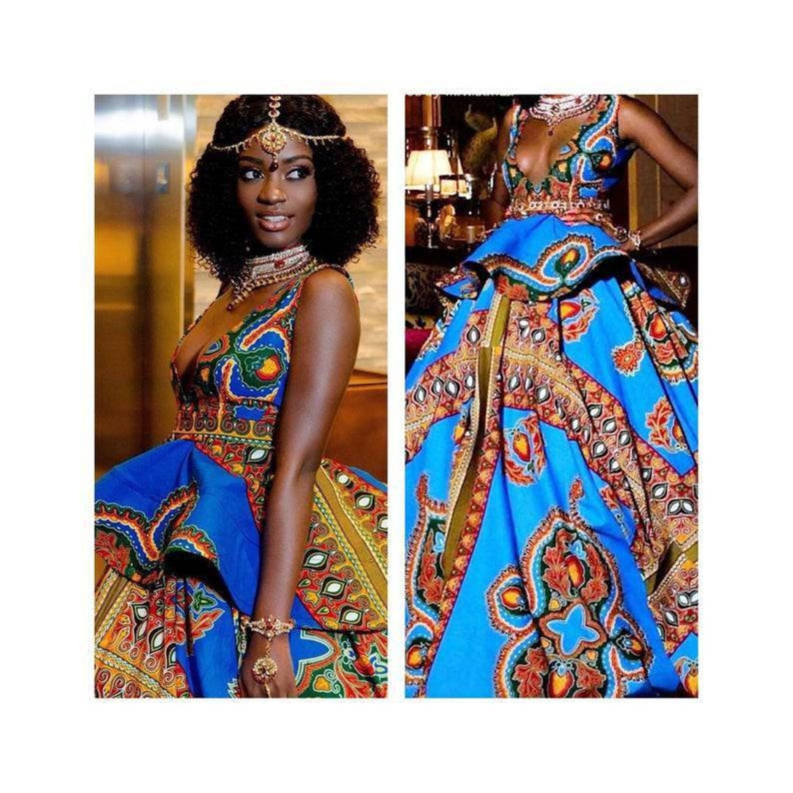 Ankara Long Prom Dress African Queen Prom Dress Sleeveless - Etsy