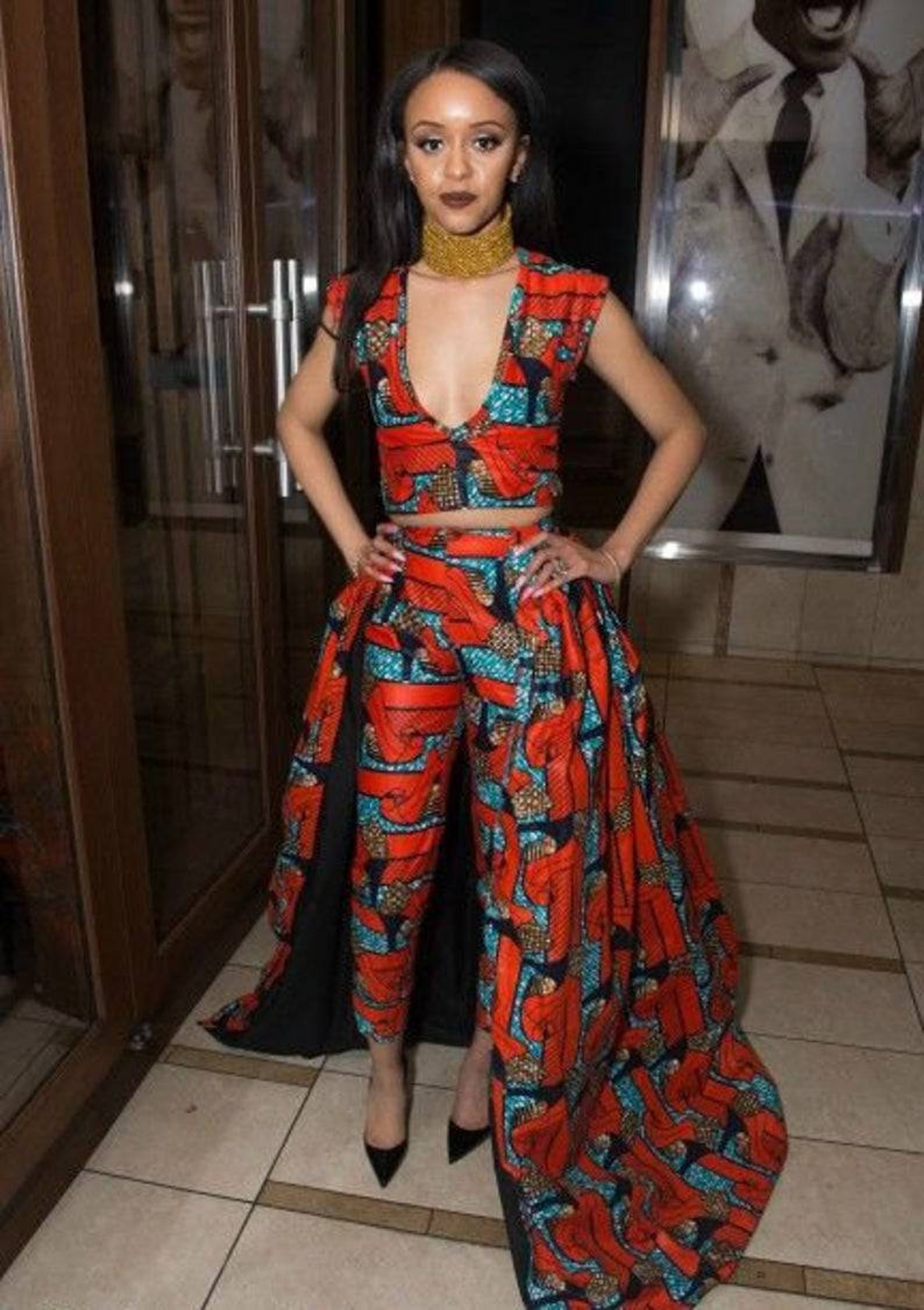 African Crop Top and Detachable Cape With Pant , Ankara Detachable Cape ...