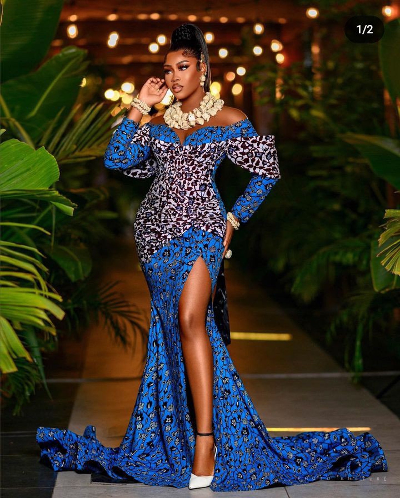Ankara Wedding Dress, African Wedding, Ankara Prom Dress, Ankara Maxi ...