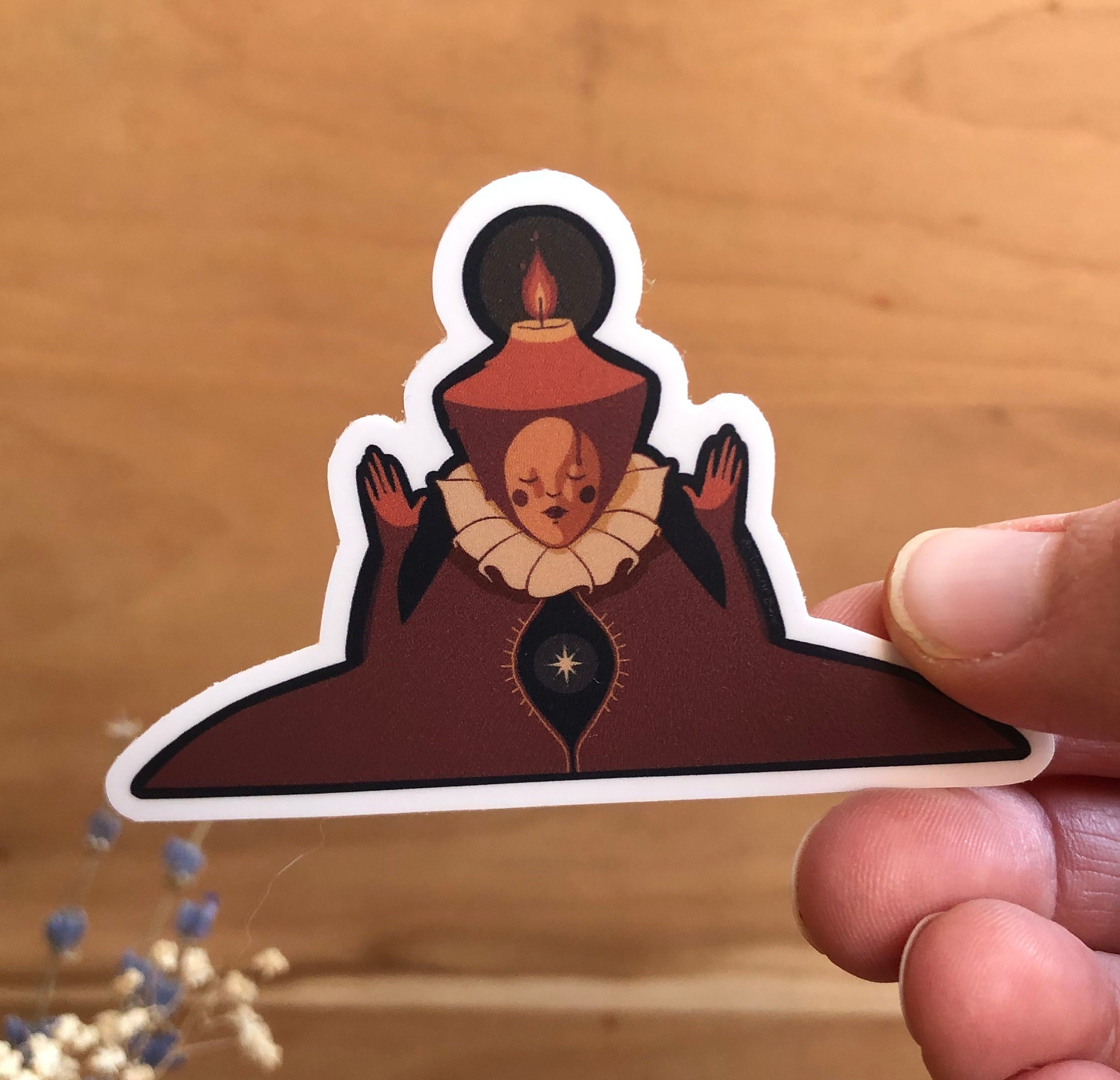 Whimsical Pierrot Sticker Ethereal Clown Stationery Unique - Etsy