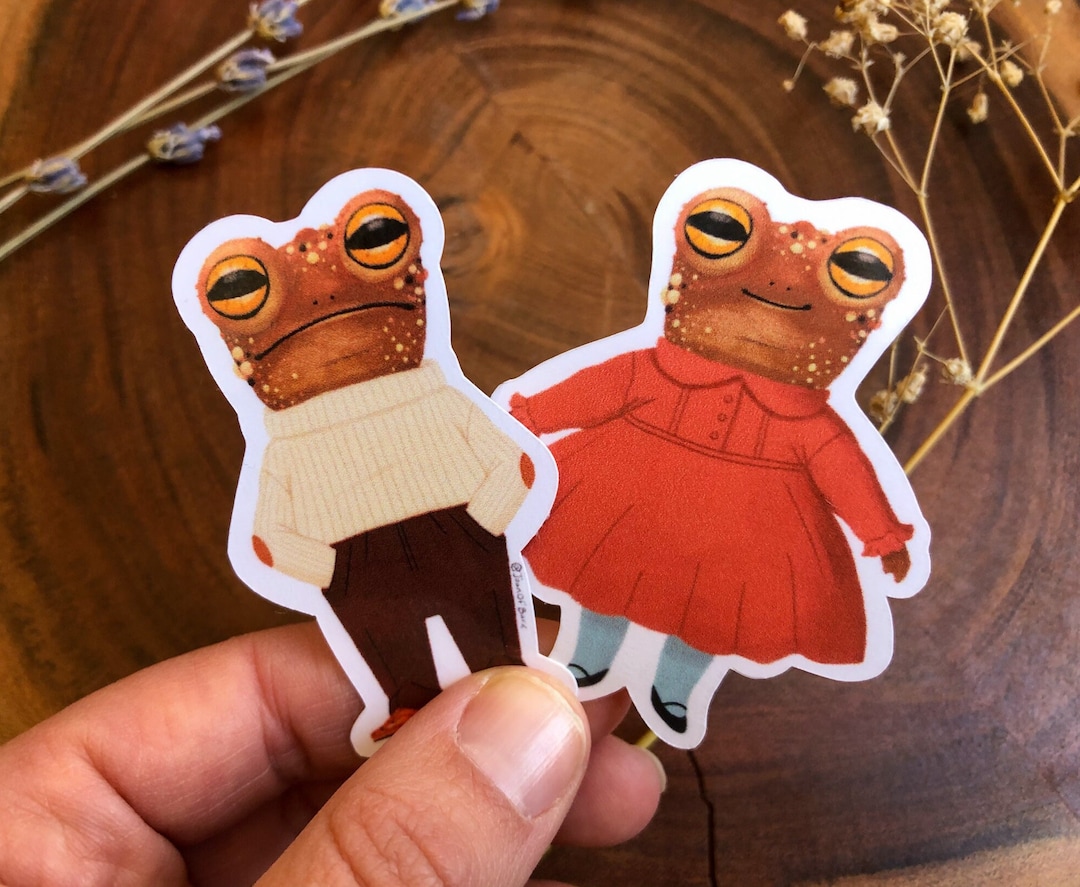 Cottagecore Toad Sticker | Whimsical Cozy Fantasy Gift | Fancy Lady and ...