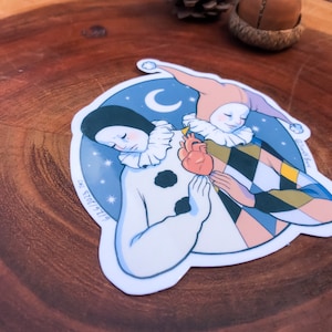 Lovesick Clown Sticker / Pierrot / Harlequin / Whimsical Stationery ...