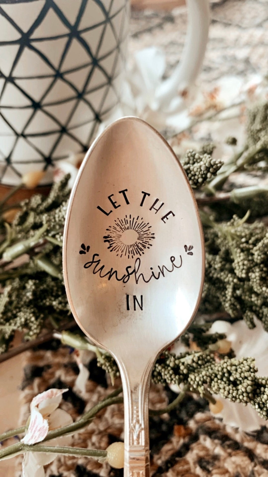 LET the SUNSHINE Instamped Coffee Spoon, Engraved Spoon, Housewarming ...