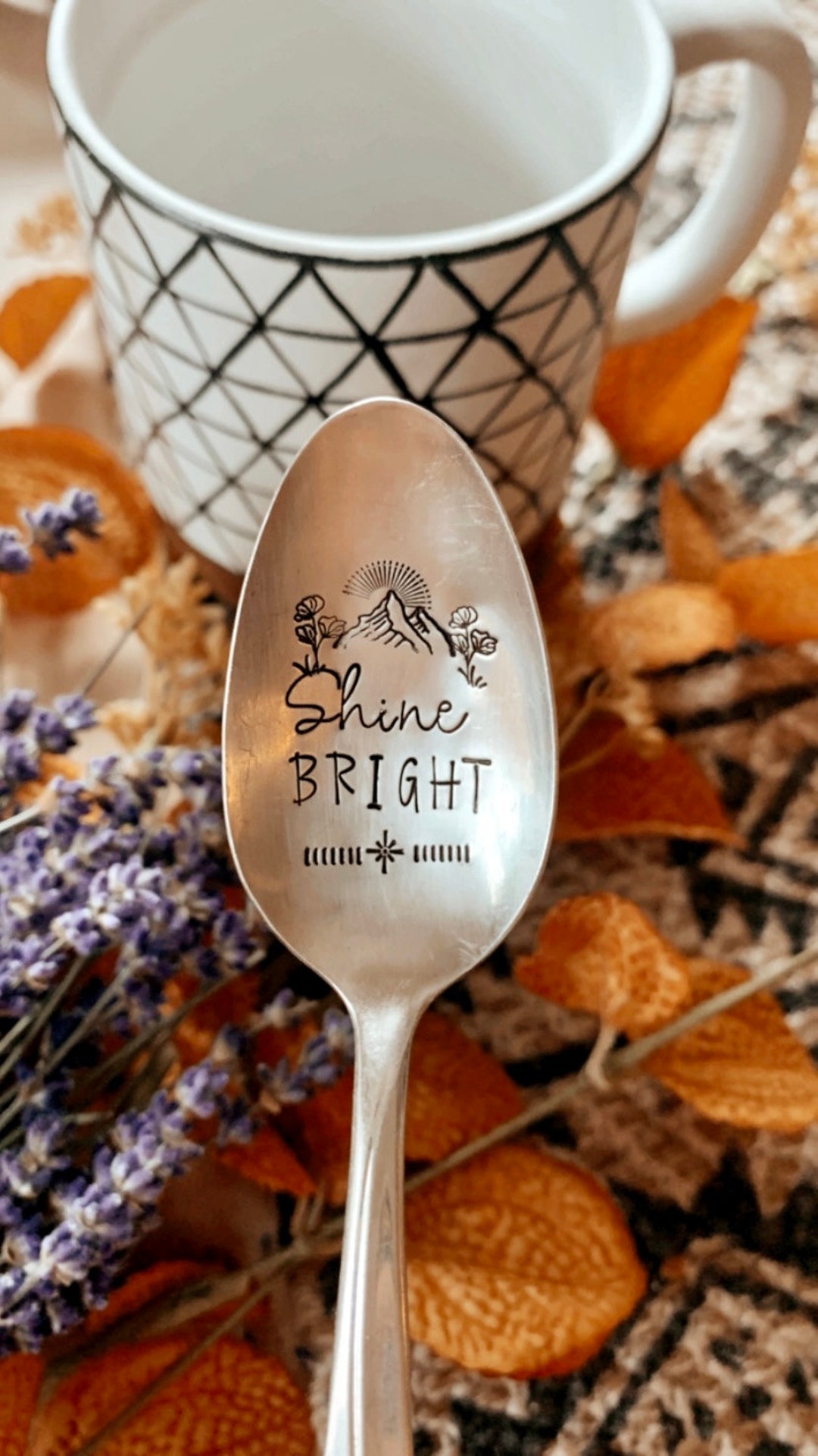 SHINE BRIGHT Stamped Silver Spoon, Tea Party Item, Coffee Spoon ...