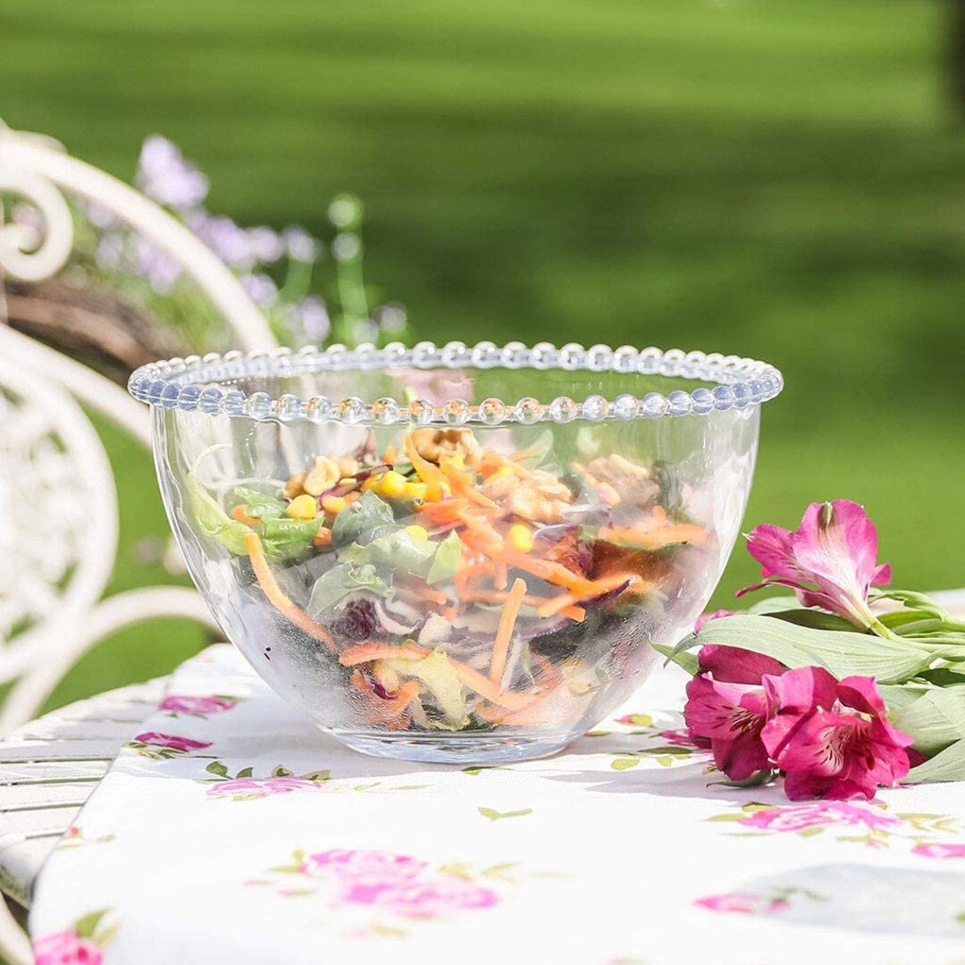Glass Beaded Bowl Set L Gold Rim Bowl Set - Etsy