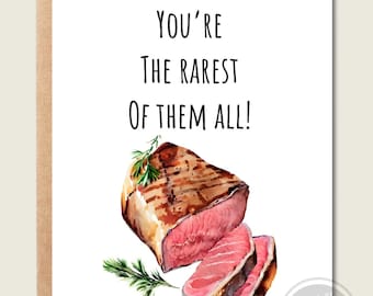 Rare Steak Birthday Card - Etsy