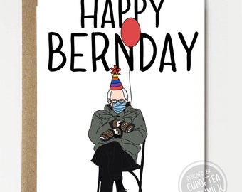 Bernie Birthday Card | Etsy