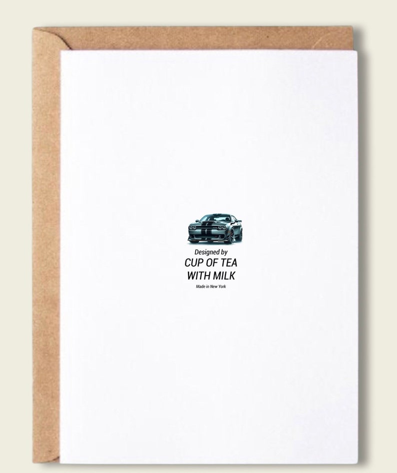 Dodge Challenger Hellcat Inspired Birthday Card - Car Lovers - Happy ...