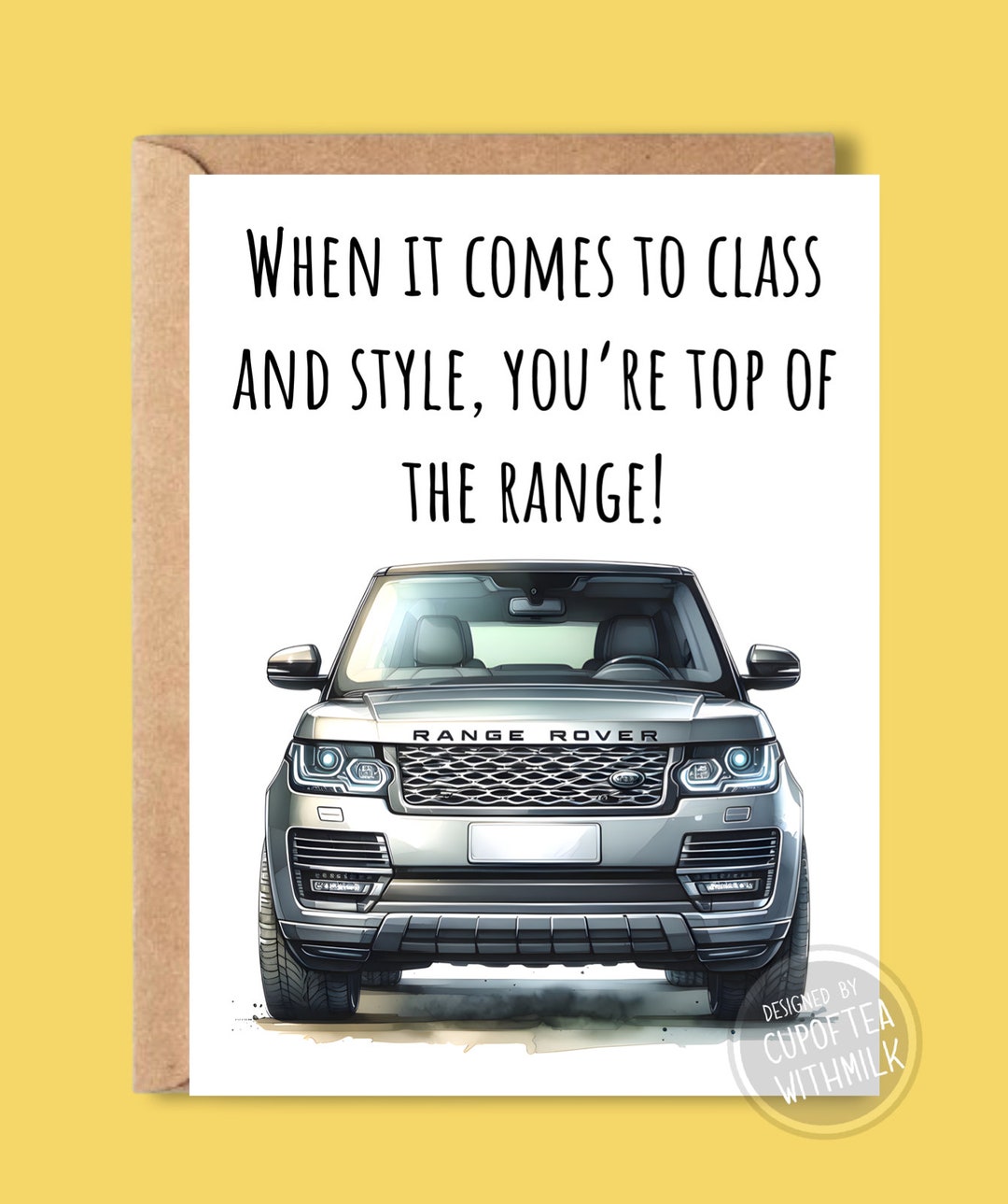 Range Rover Luxury SUV Inspired - Happy Birthday Card - Greeting Card ...