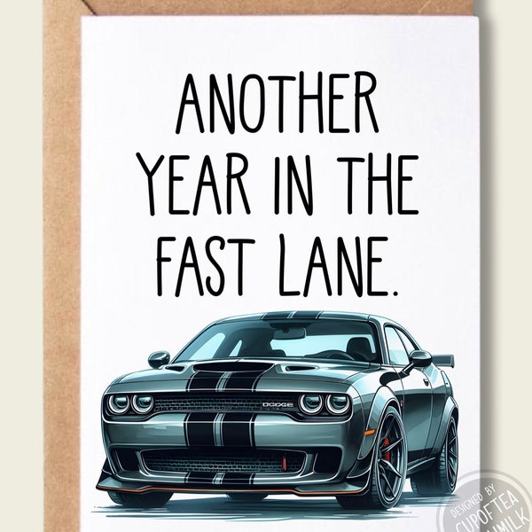 Dodge Hellcat Birthday Card - Etsy