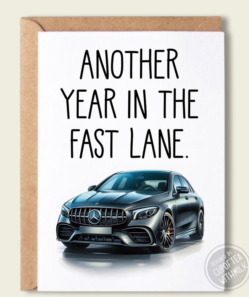 Mercedez Benz AMG Inspired Birthday Card - Car Lovers - Happy Birthday ...