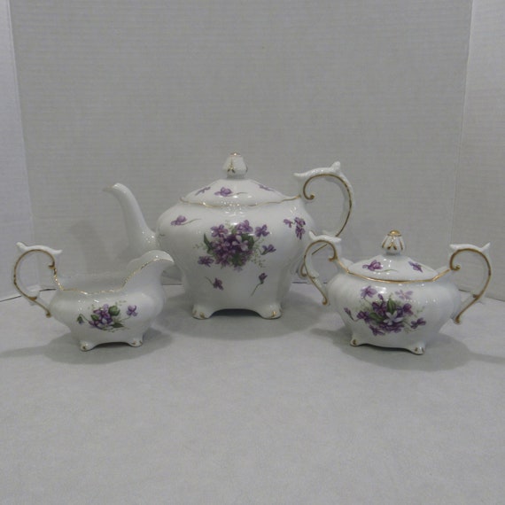 Rossetti China Spring Violets Occupied Japan Teapot Sugar | Etsy