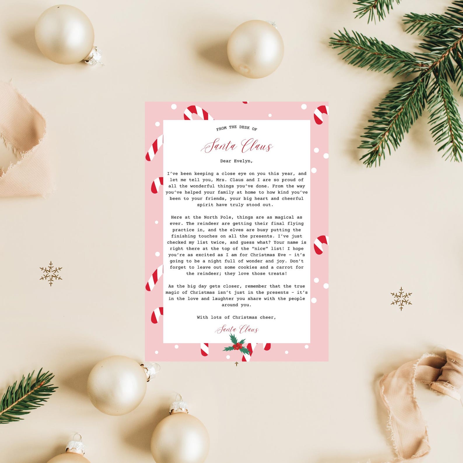 Letter From Santa, Editable Santa Letter, Official Letter From the Desk ...