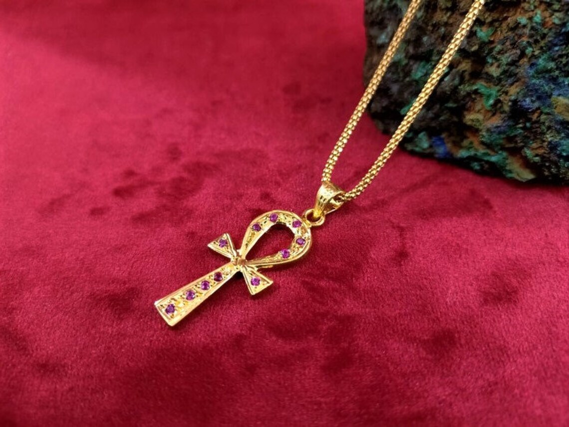 Beautiful Ankh Necklace 18K Gold Filled Sterling Silver Ankh | Etsy