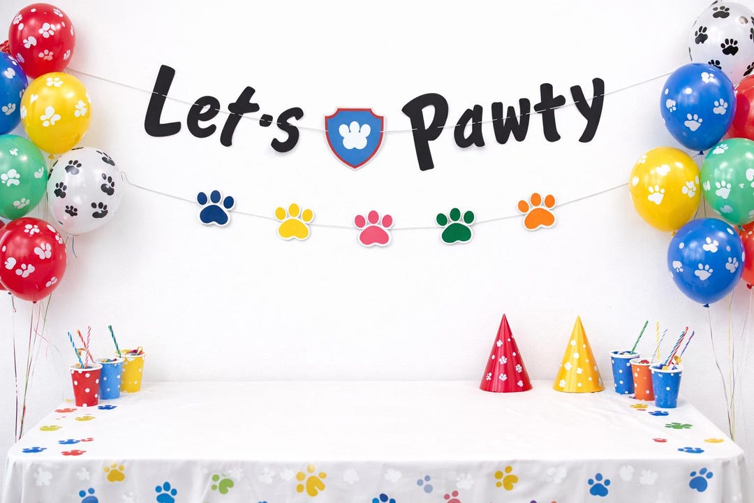 Puppy Paw Banner, Let’s Pawty Banner - Etsy