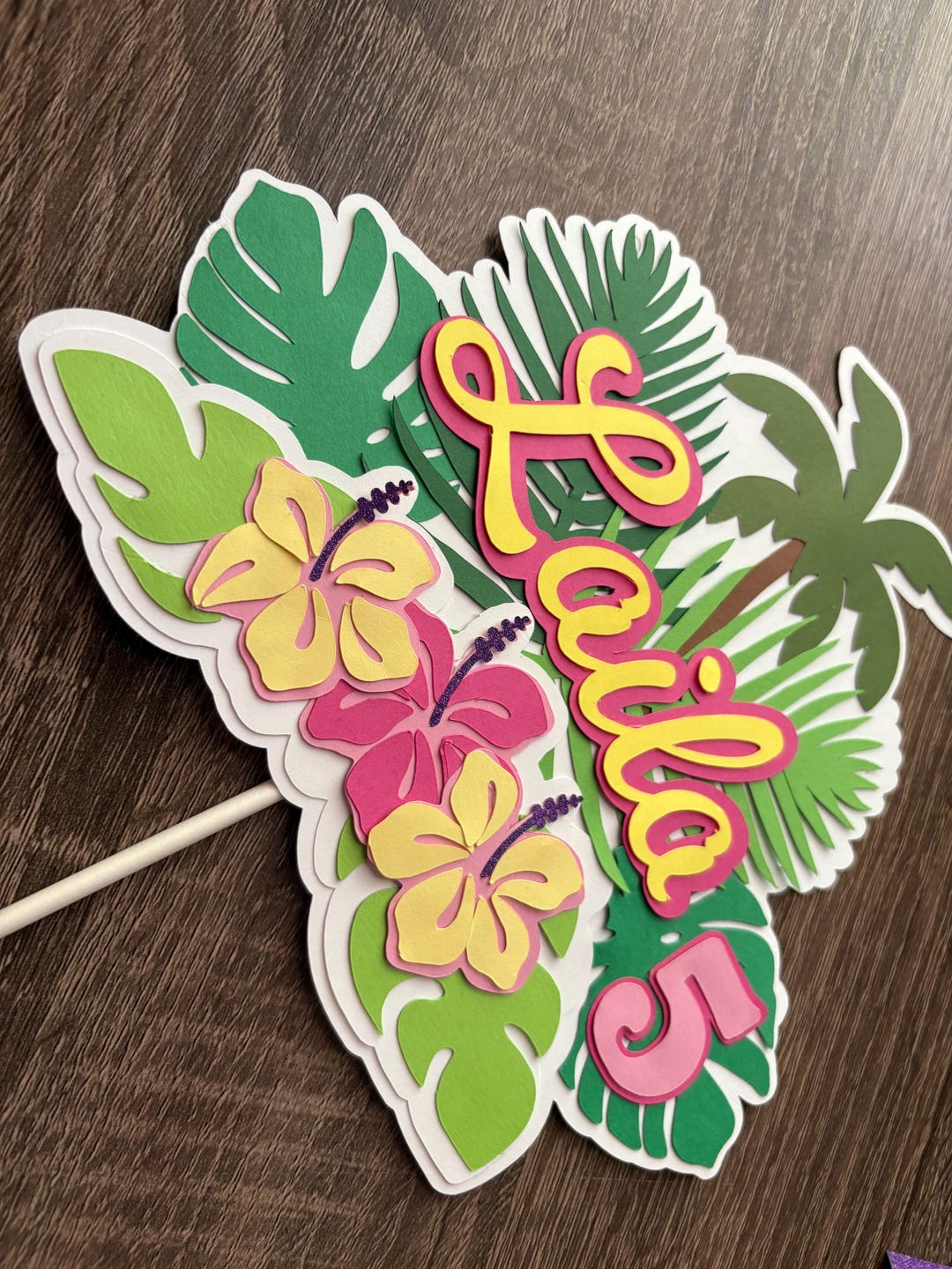 Hawaiian Tropical Luau Birthday Cake Topper. Luau Cake Topper| Hawaiian ...