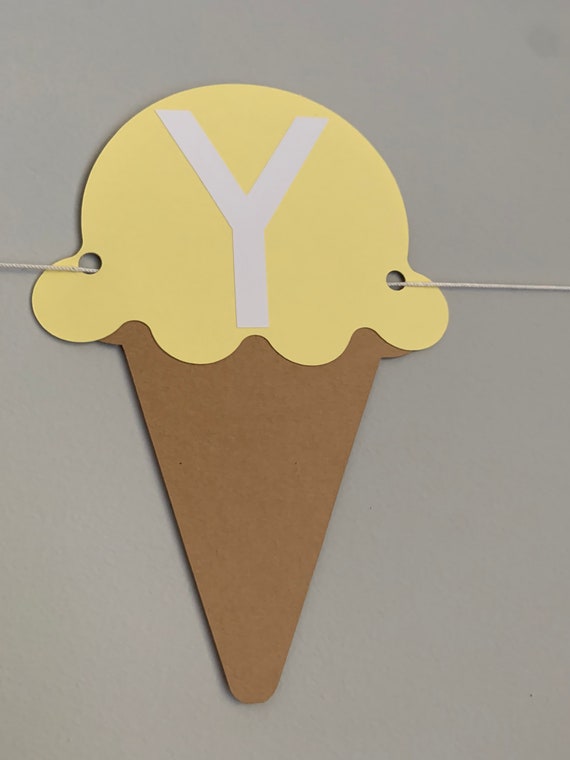 Party Décor Paper & Party Supplies Pastel happy birthday ice cream cone ...