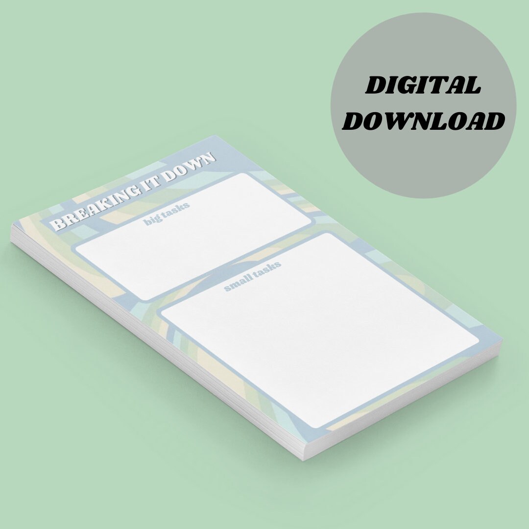 Green Aesthetic Daily Tasks Printable E-desk Planner Goals Planner ...