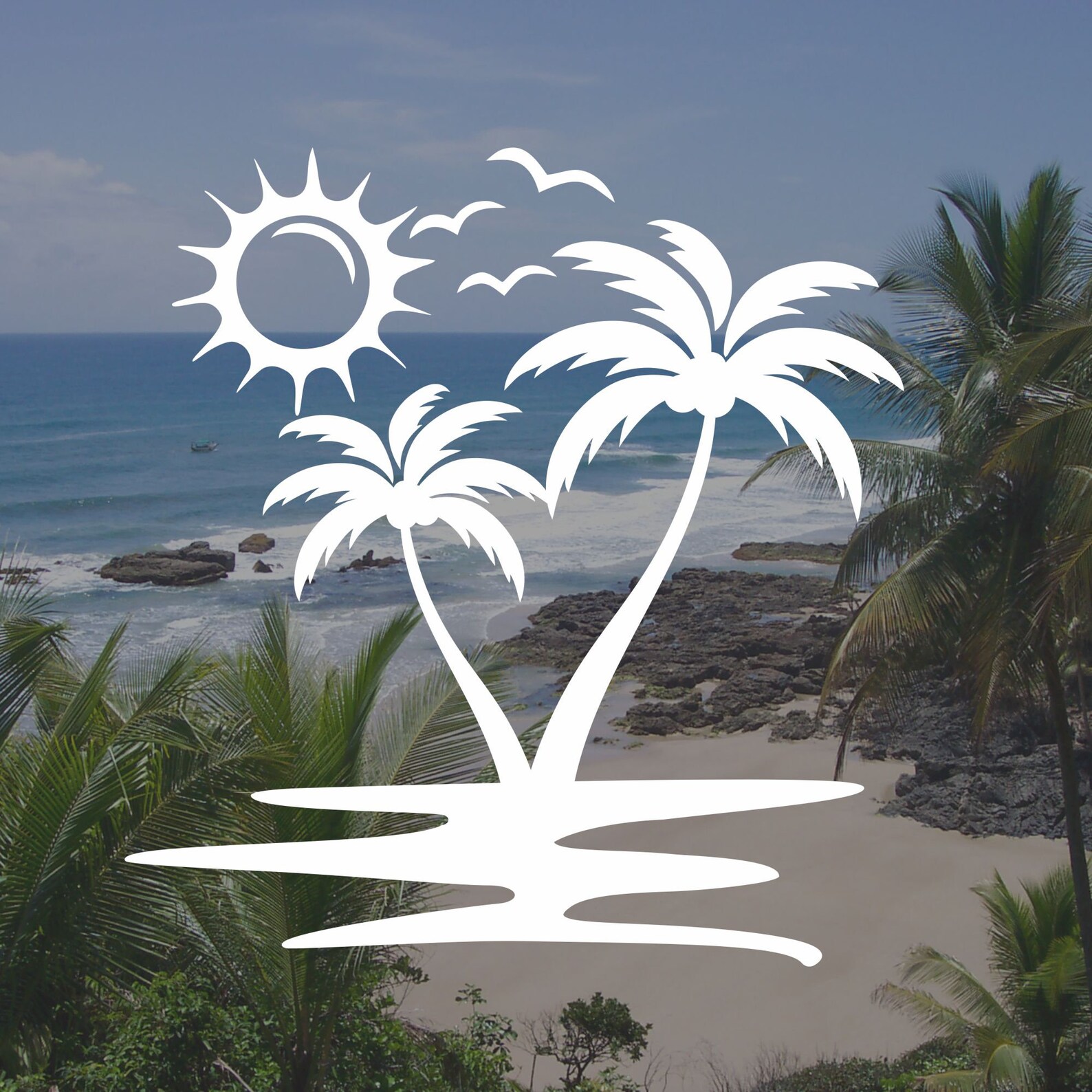 BEACH SUNSET Vinyl Decal Sticker, Adventure Decal, Nature Decal, Beach ...