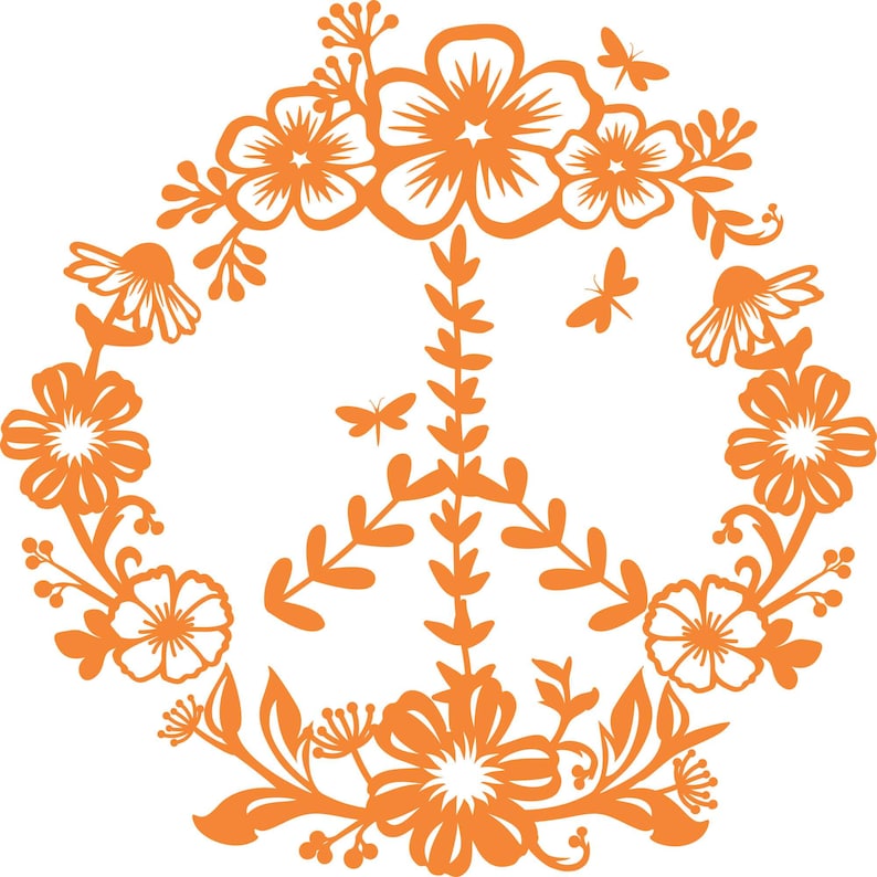 Floral Peace Sign Vinyl Decal: Boho Car, Laptop, Window Sticker - Etsy
