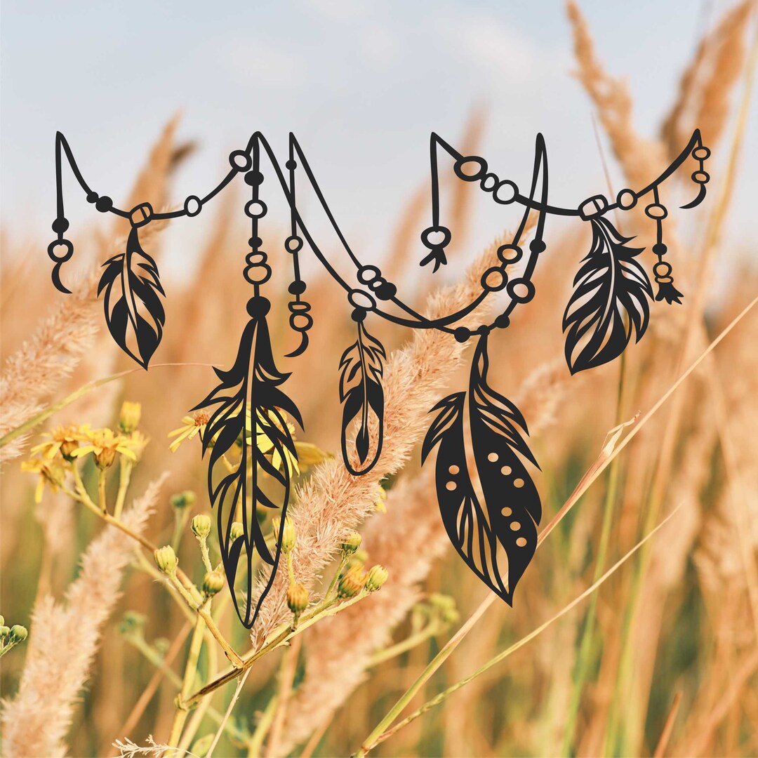 BOHO Feather Swag, Vinyl Decal Sticker, Decal Sticker Gift for Her ...