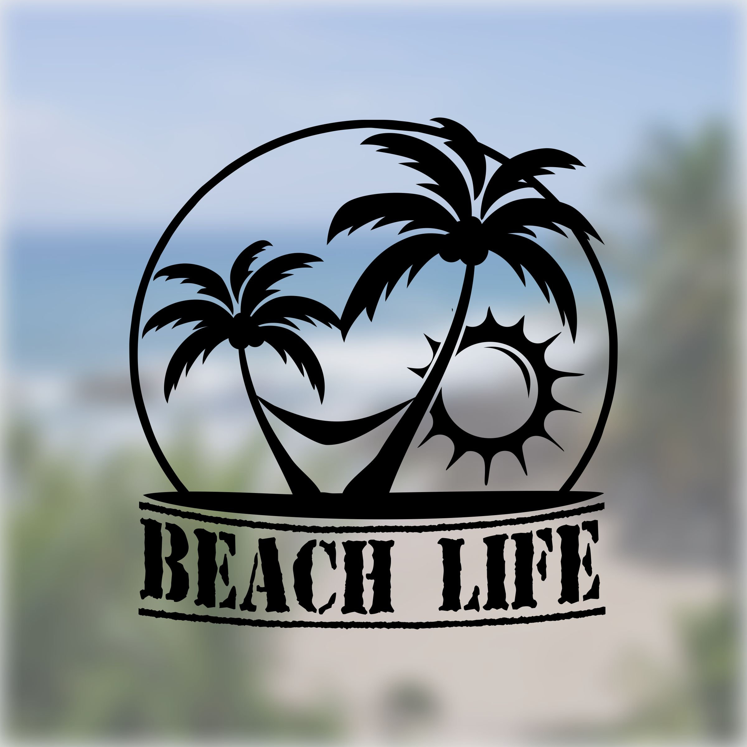 BEACH LIFE Decal BEACH Sunset Vinyl Decal Sticker Nature | Etsy